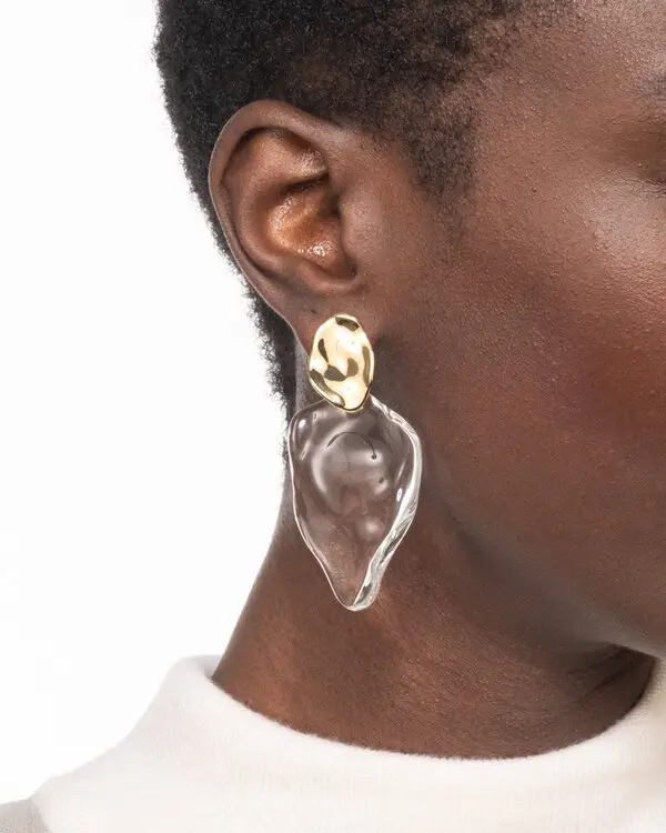 Alexis Bittar Liquid Lucite Petal Drop Earrings - Gold