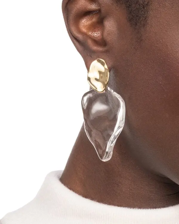 Alexis Bittar Liquid Lucite Petal Drop Earrings - Gold