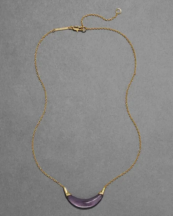 Alexis Bittar Capped Lucite Crescent Pendant Necklace