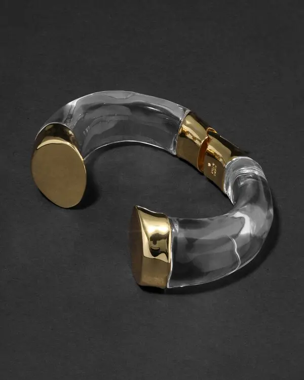 Alexis Bittar Liquid Lucite Large Capped Hinge Bracelet - Gold