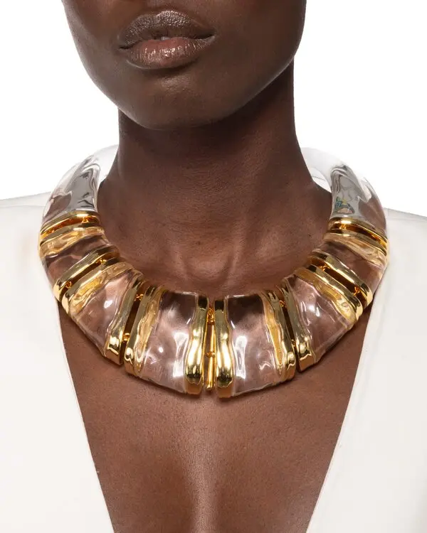 Alexis Bittar Liquid Lucite Segmented Bib Necklace