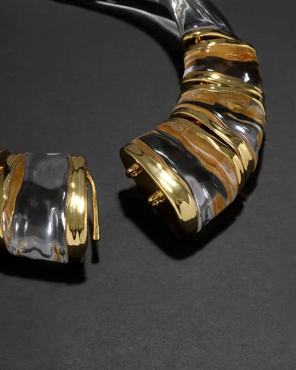 Alexis Bittar Liquid Lucite Segmented Bib Necklace