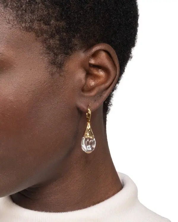 Alexis Bittar Liquid Lucite Capped Teardrop Leverback Earrings