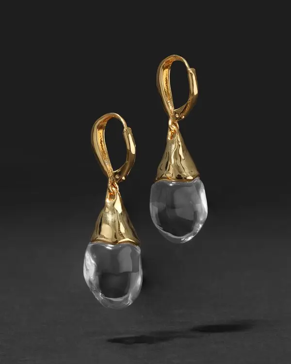 Alexis Bittar Liquid Lucite Capped Teardrop Leverback Earrings