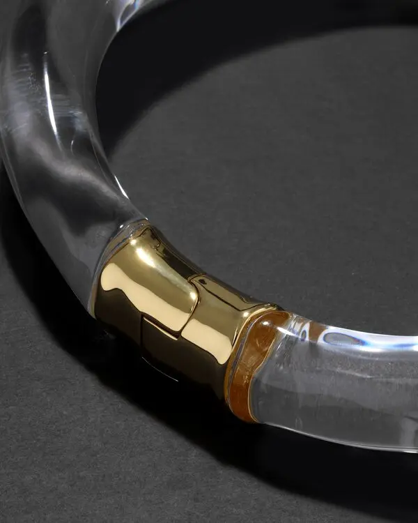 Alexis Bittar Liquid Lucite Large Capped Hinge Collar Necklace
