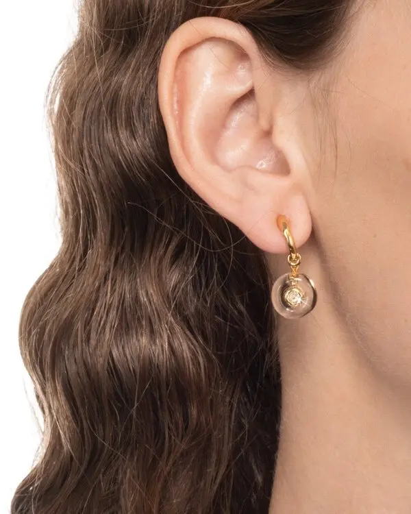 Alexis Bittar Liquid Lucite Studded Circle Drop Hoop Earrings