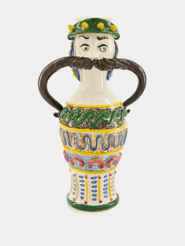 LES-OTTOMANS Hand-painted Sicilian Head Vase - Multicolour