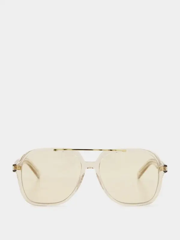 Saint Laurent Sl 545 Aviator Sunglasses - Cream