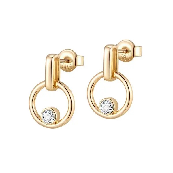 LARISA BEAUMONT Beacon Earrings – 14k Diamond Drop Studs