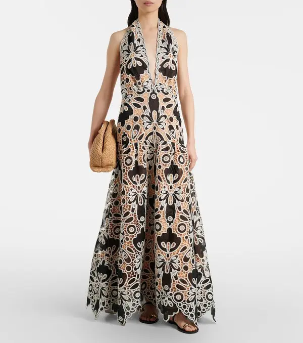 Johanna Ortiz Lace Guipure Maxi Dress