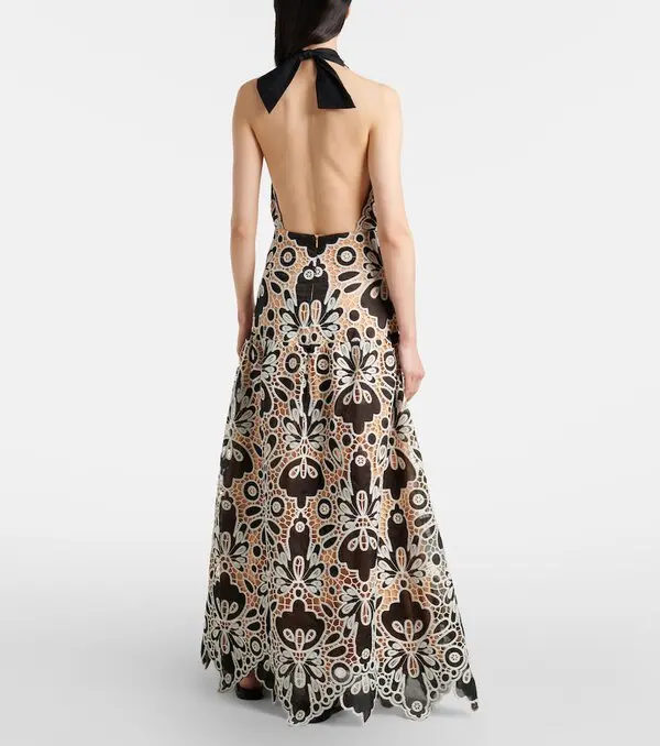 Johanna Ortiz Lace Guipure Maxi Dress