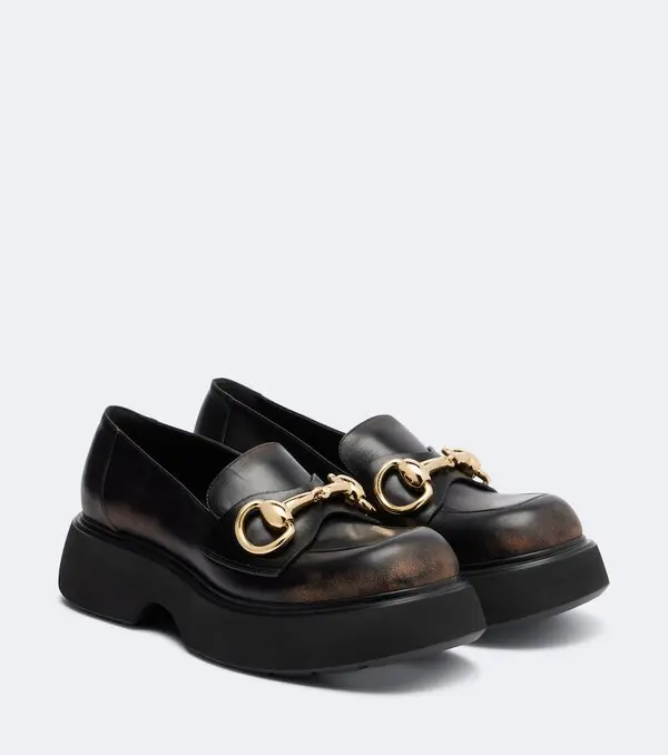Gucci Horsebit Leather Loafers - Black