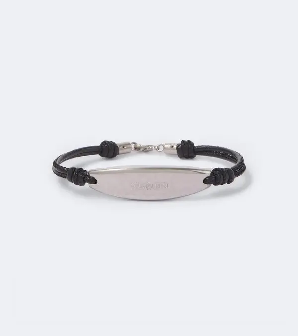 Saint Laurent Leather Bracelet - Black