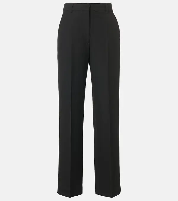 TOTEME Mid-rise Straight Leg Trousers - Black