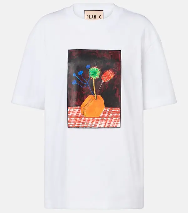 Plan C Printed Cotton Jersey T-shirt