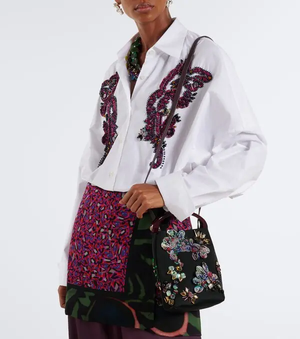 Dries Van Noten Small Embellished Top-handle Bag