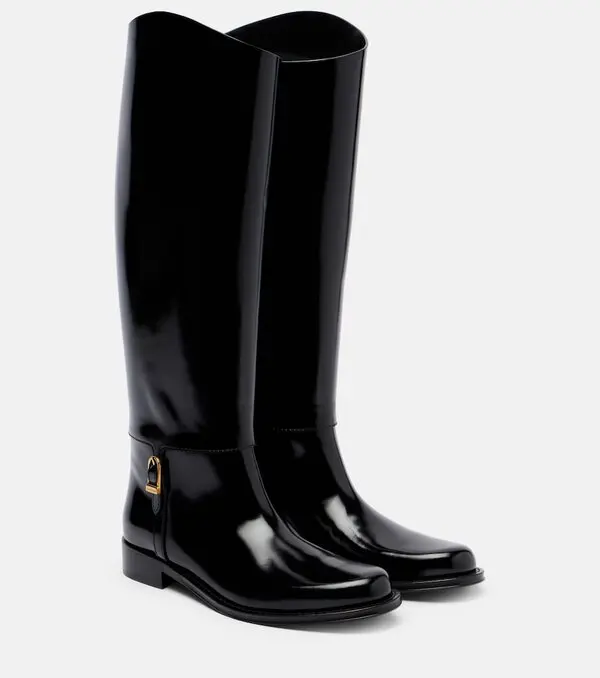 Saint Laurent Julia Leather Knee-high Boots - Black
