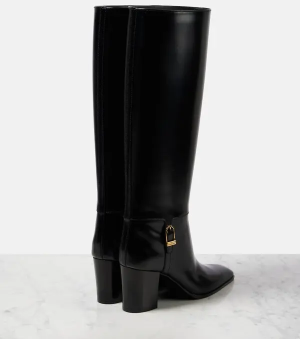 Saint Laurent Julia Leather Knee-high Boots