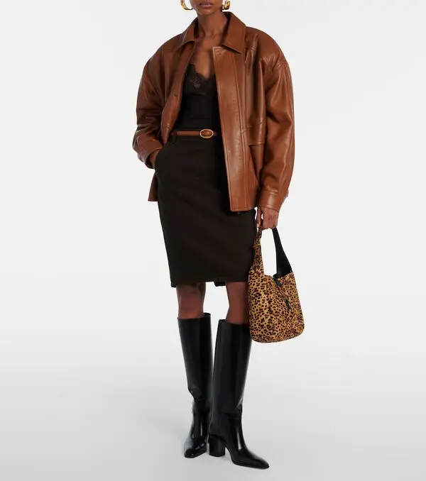 Saint Laurent Julia Leather Knee-high Boots