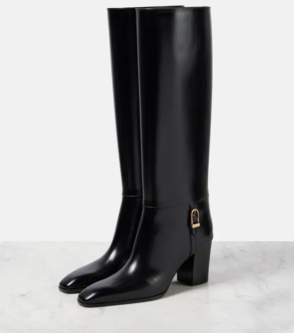 Saint Laurent Julia Leather Knee-high Boots