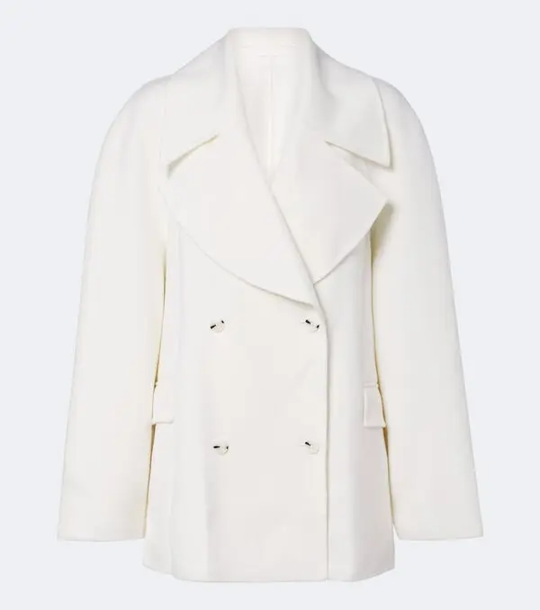 Loulou De Saison Double-breasted Wool And Cashmere Jacket - White