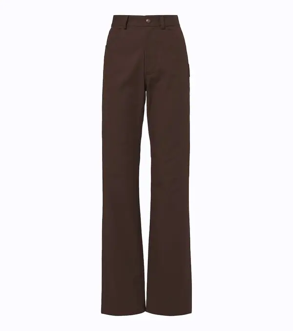 Altuzarra Mills Cotton Straight Leg Pants - Brown