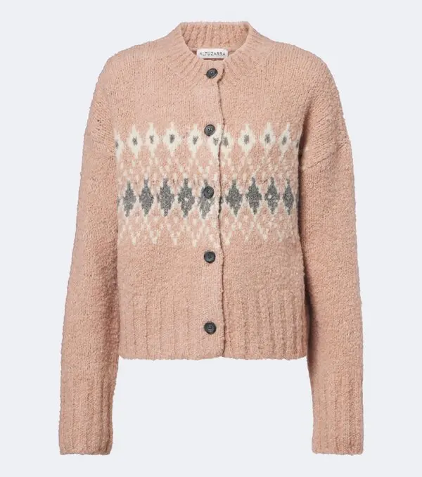 Altuzarra Fair Isle Wool Cardigan - Pink