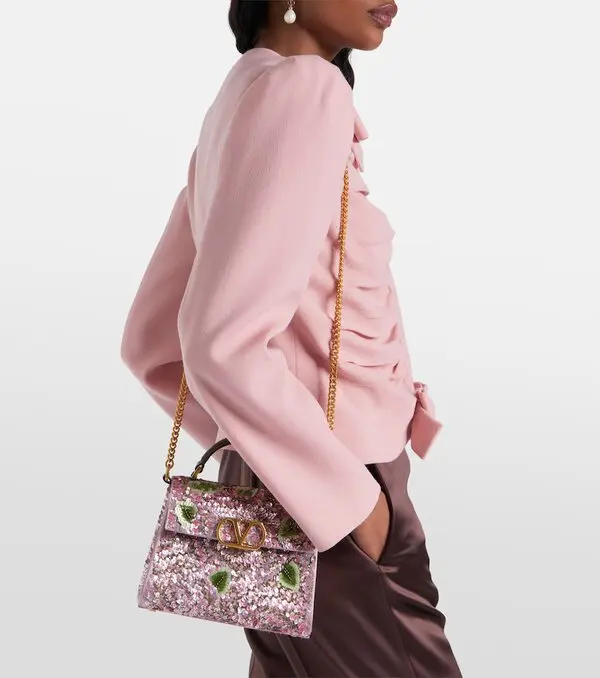Valentino Garavani Vsling Mini Sequined Top-handle Bag