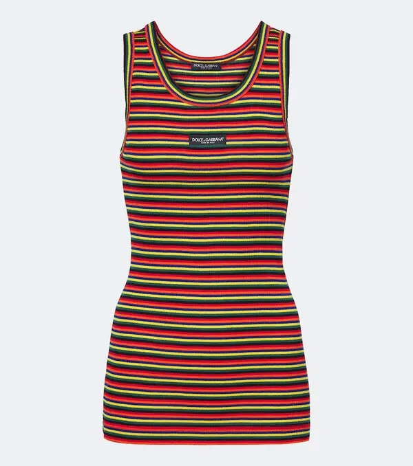 Dolce & Gabbana Knitted Striped Cotton Tank Top