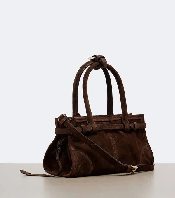Prada Bonnie Mini Suede Top-handle Bag - Brown