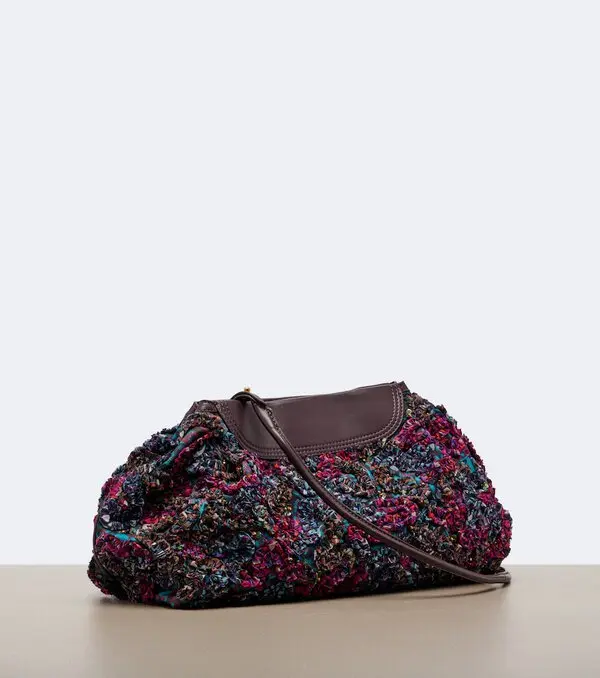 Dries Van Noten Small Embellished Leather-trimmed Clutch