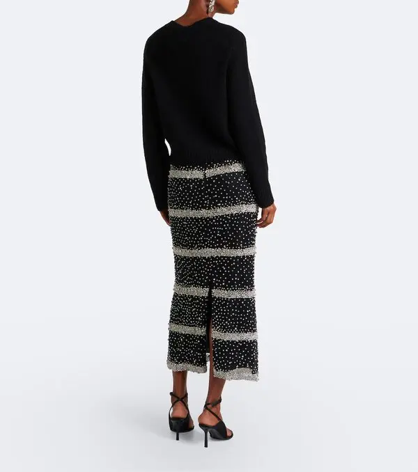 Costarellos Marice Crystal-embellished Midi Skirt