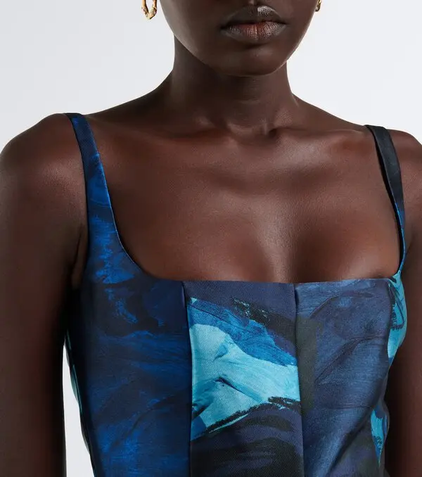 ROKSANDA Zelia Printed Gathered Midi Dress