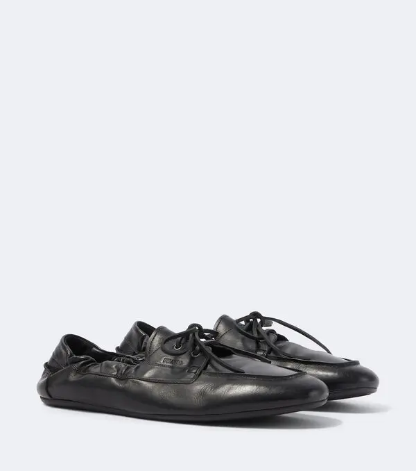 Prada Shuffle Leather Loafers