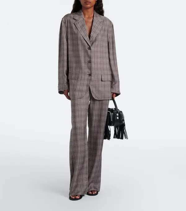 Acne Studios Checked Wide-leg Trousers