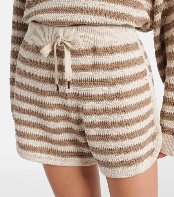 Brunello Cucinelli Striped Cotton-blend Shorts