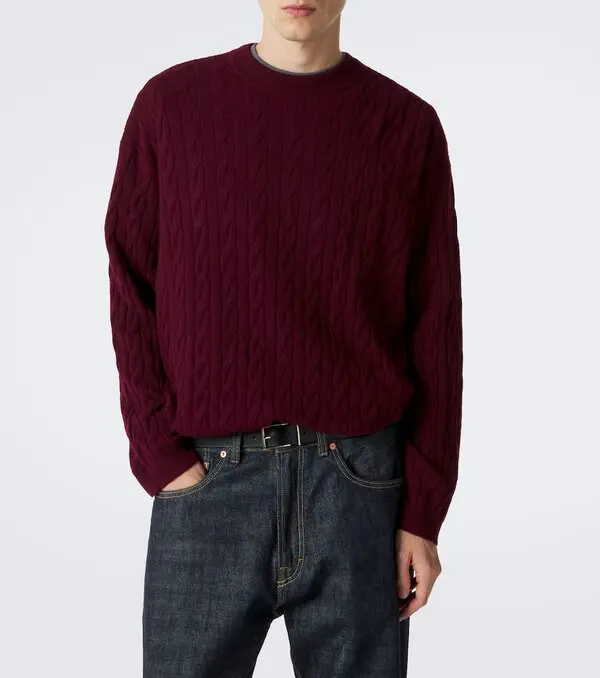 LISA YANG Oskar Cable-knit Cashmere Sweater - Burgundy