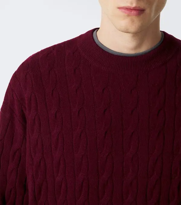 LISA YANG Oskar Cable-knit Cashmere Sweater - Burgundy