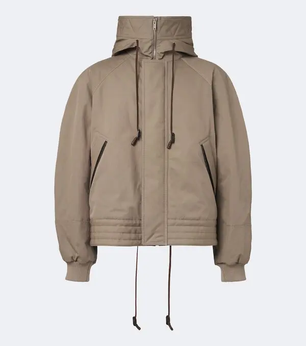 Bottega Veneta Leather-trimmed Cotton Canvas Jacket - Beige