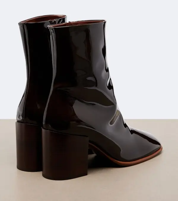 Dries Van Noten Patent Leather Mid-calf Boots