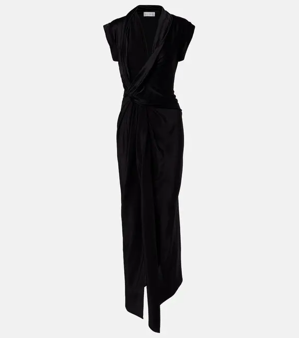 Victoria Beckham Draped Asymmetrical Midi Dress