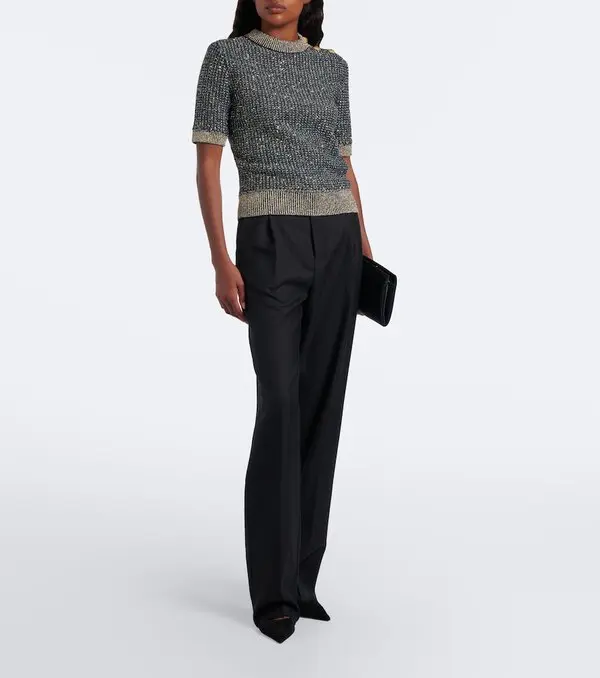 Balmain Sequined Lamé Sweater