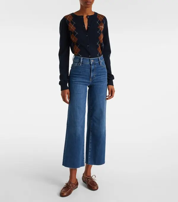 FRAME Le Slim Palazzo Crop Wide-leg Jeans In Elixir