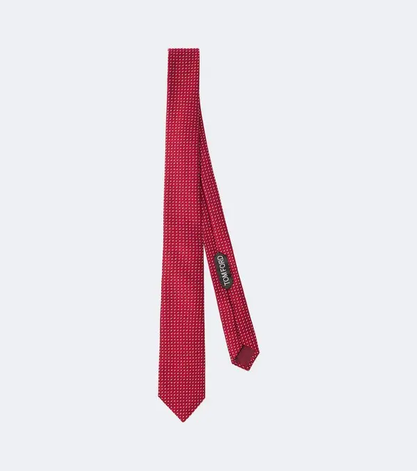 TOM FORD Silk Jacquard Tie - Red