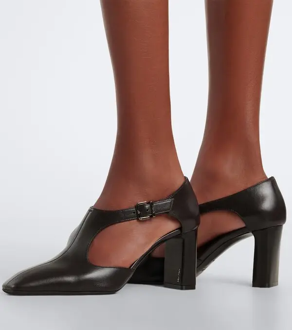 Max Mara Leather Mary Jane Pumps