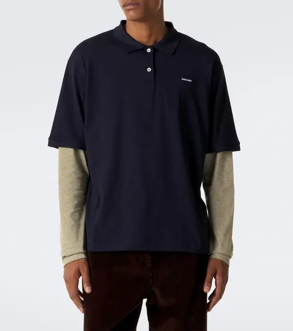 Miu Miu Layered Cotton Jersey Polo Shirt