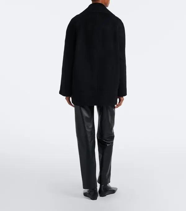 Loulou De Saison Cobe Leather Straight Pants - Black