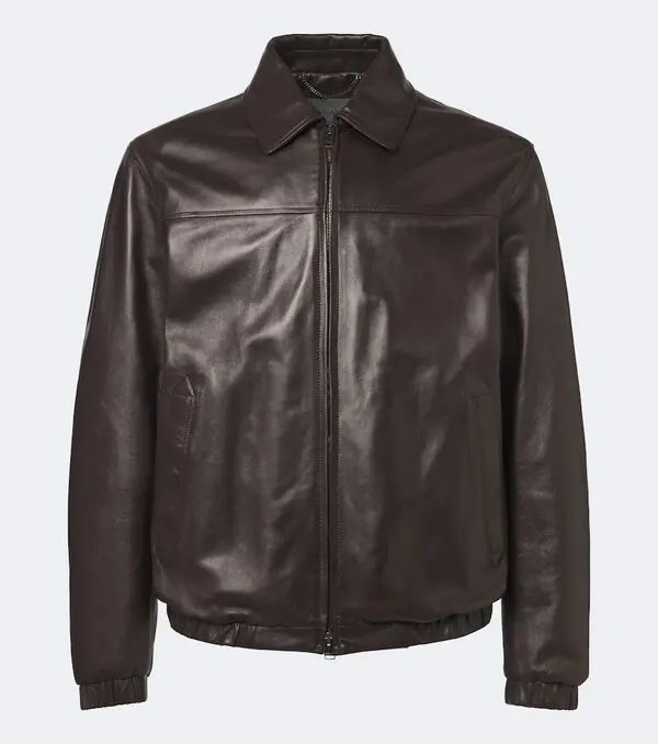Canali Leather Blouson Jacket