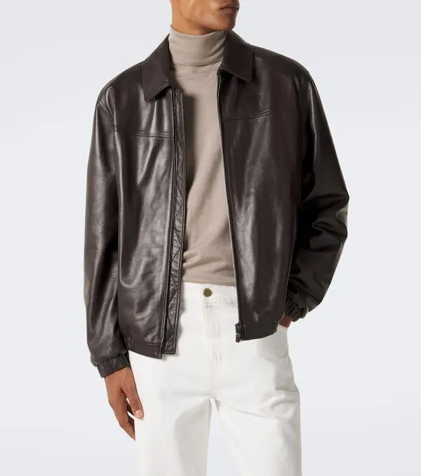Canali Leather Blouson Jacket