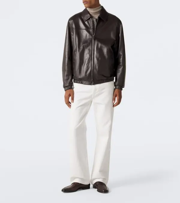 Canali Leather Blouson Jacket